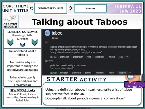 Talking about Taboos (Breast feeding and Period) | Teaching Resources