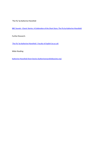'The Fly' by Katherine Mansfield | Teaching Resources
