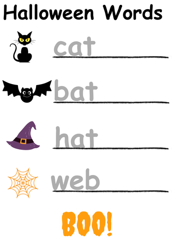 Halloween CVC words | Teaching Resources