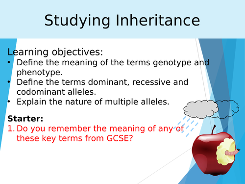AQA A Level Biology 17.1 Studying Inheritance | Teaching Resources AQA A Level Biology 17.1 Studying Inheritance | Teaching Resources