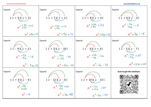 Expanding Double Brackets | Teaching Resources
