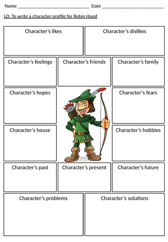 Robin Hood Describe the Story Character / Description, Profile Template ...