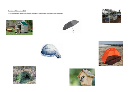 DT - Shelter building set of lessons | Teaching Resources