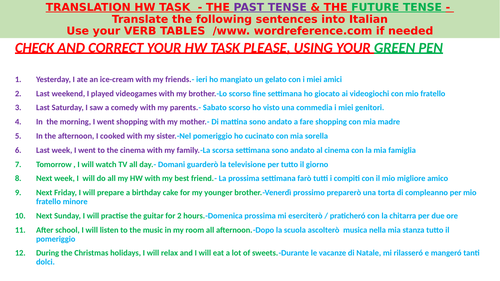 Future Tense Italian - Bundle Lesson & consolidation FUTURO | Teaching ...