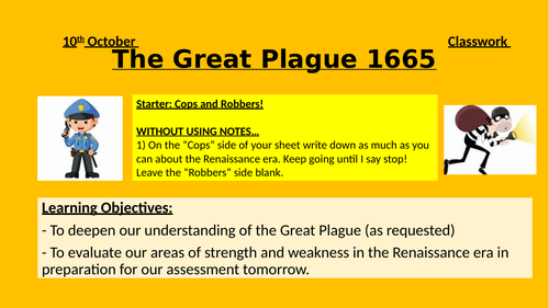 The Great Plague 1665 GCSE lesson | Teaching Resources