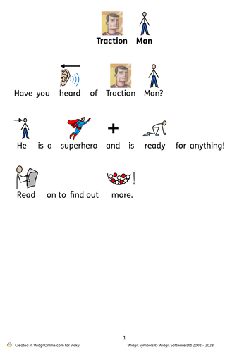 Traction man model text SEN | Teaching Resources