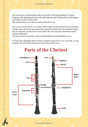 Basic Clarinet Fingering Chart: 84 Colorful Pictures for Beginners ...