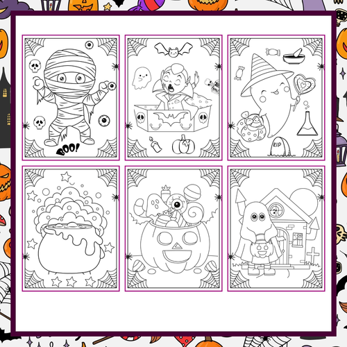 Halloween Coloring Pages Activity | October coloring sheets- fall ...