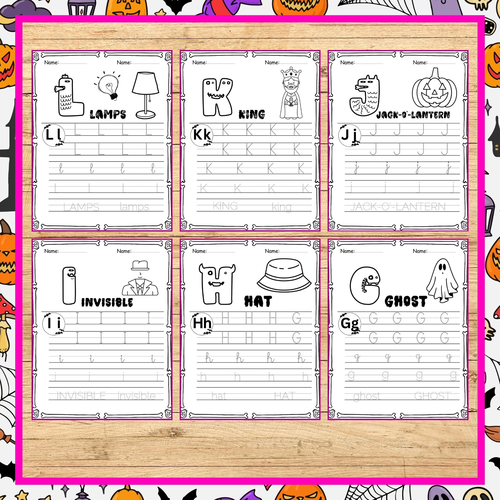 Halloween alphabet tracing-writing worksheets | October fall-themed ...
