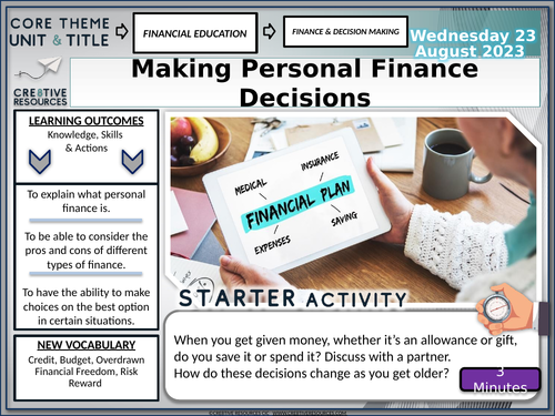 Finance & Decision Making Ks3 Unit | Teaching Resources