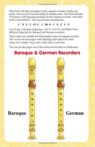 Soprano Recorder Fingering Charts. For Baroque and German Style ...