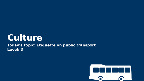 Etiquette on Public Transport | Teaching Resources
