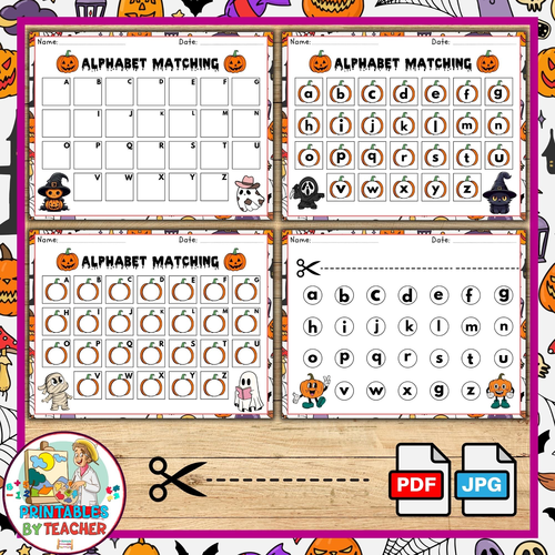 Halloween activities pumpkin Alphabet Matching game | October crafts ...