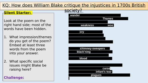 'London' by William Blake lesson (AQA- Power & Conflict Poetry ...
