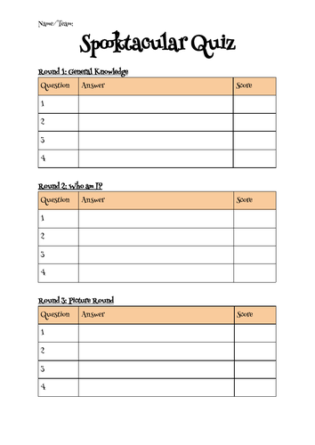 Spooktacular Halloween Quiz (Upper KS1/Lower KS2) | Teaching Resources