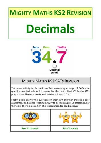 Mighty Maths KS2 Decimals Revision | Teaching Resources