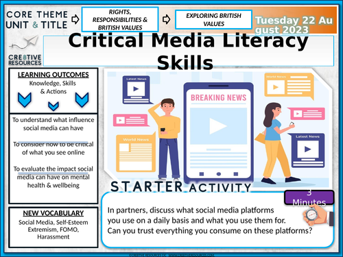 Media Literacy & Digital Resilience - KS5 | Teaching Resources