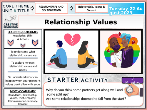 Relationships, Values & Consent - KS5 PSHE | Teaching Resources