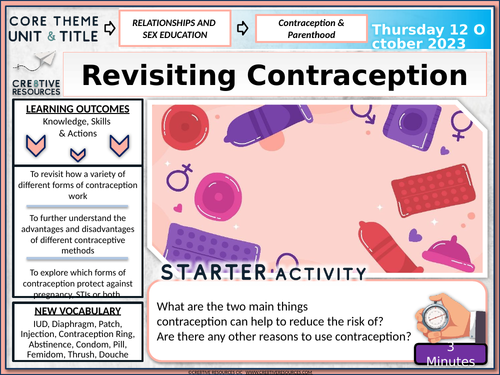 Contraception & Parenthood - KS5 PSHE Unit | Teaching Resources
