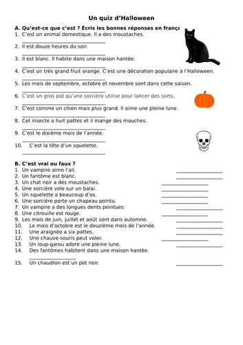 Un quiz d'Halloween | Teaching Resources