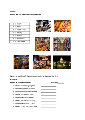 ESL shops and directions | Teaching Resources