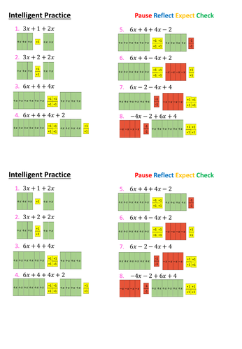 Simplify Expressions by Collecting Like Terms (Using Algebra Tiles) | Teaching Resources