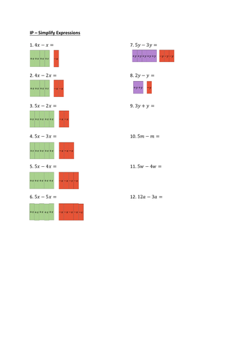 Simplify Expressions by Collecting Like Terms (Using Algebra Tiles ...