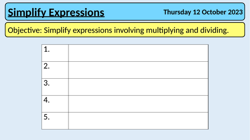 Simplify Expressions (Multiply & Divide) (Using Algebra Tiles ...