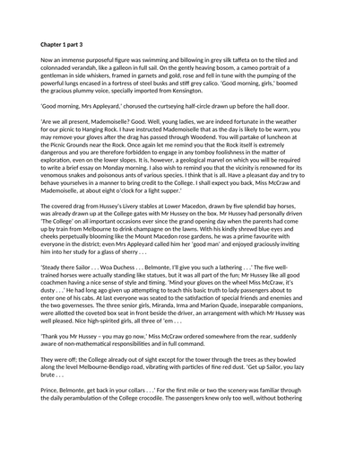 Picnic at Hanging Rock Cambridge 0475 Literature | Teaching Resources