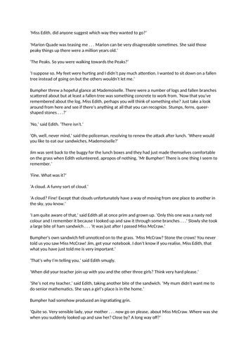 Picnic at Hanging Rock Cambridge 0475 Literature | Teaching Resources