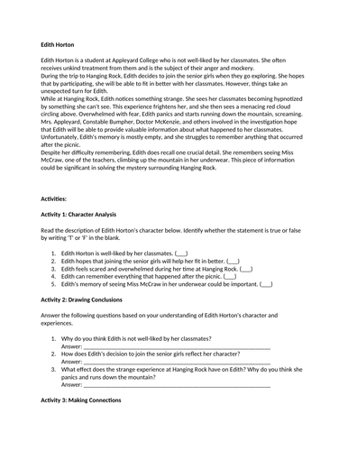 Picnic at Hanging Rock Cambridge 0475 Literature | Teaching Resources