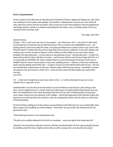 Picnic at Hanging Rock Cambridge 0475 Literature | Teaching Resources