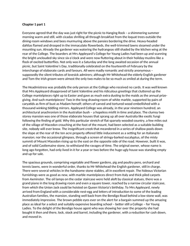 Picnic at Hanging Rock Cambridge 0475 Literature | Teaching Resources
