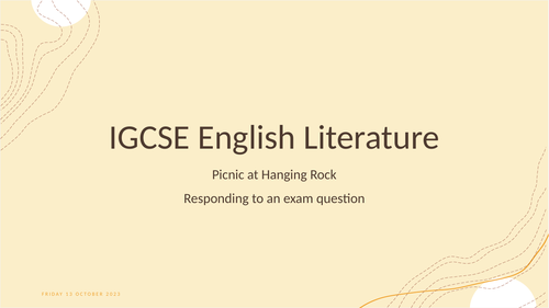 Picnic at Hanging Rock Cambridge 0475 Literature | Teaching Resources