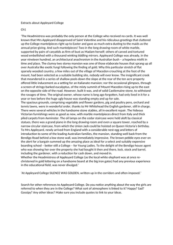 Picnic at Hanging Rock Cambridge 0475 Literature | Teaching Resources