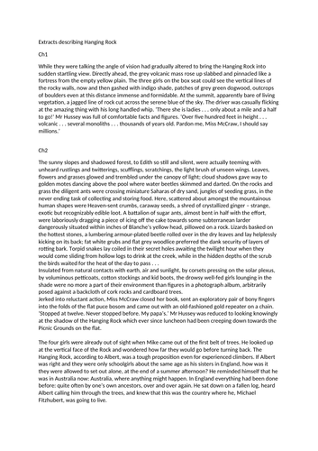 Picnic at Hanging Rock Cambridge 0475 Literature | Teaching Resources