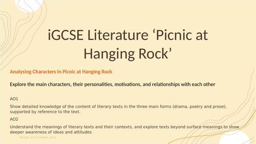 Picnic at Hanging Rock Cambridge 0475 Literature | Teaching Resources