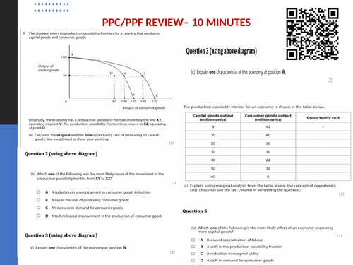 EDEXCEL A level economics 1.3 PPF/PPC | Teaching Resources