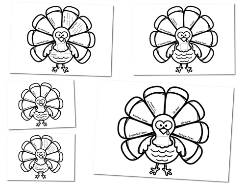 Cute and Fun Thanksgiving Math Activity | Place Value Assessment Turkey ...