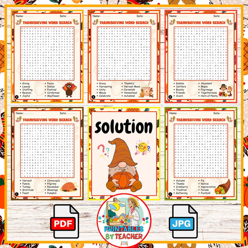 Thanksgiving dinner word search puzzle | November Activities pumpkin ...