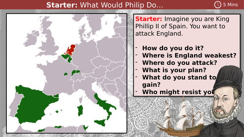 GCSE Elizabeth L13 - Why did the Spanish Armada Fail? | Teaching Resources