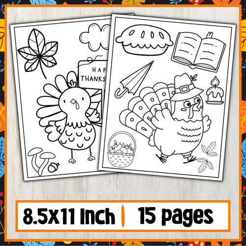 Thanksgiving Turkey coloring pages | November Fall Activities pumpkin ...