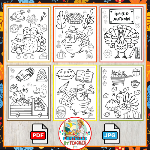 Thanksgiving Turkey coloring pages | November Fall Activities pumpkin ...