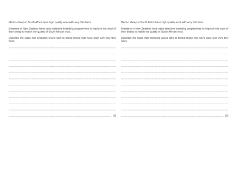 Variation and Selection - Past Paper Question Pack | Teaching Resources