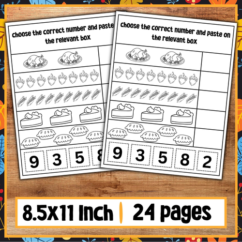 Thanksgiving dinner Math worksheets November Fall Activities count ...