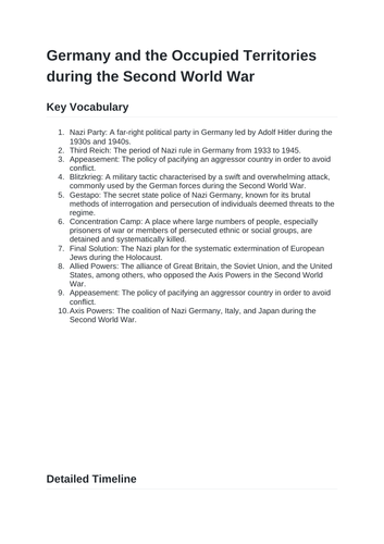 IGCSE History Germany Knowledge Organisers | Teaching Resources