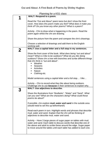 Out and About: A First Book of Poems - Year 1 English Planning Sequence ...