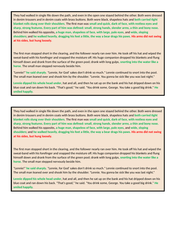 George and Lennie-Of Mice and Men | Teaching Resources