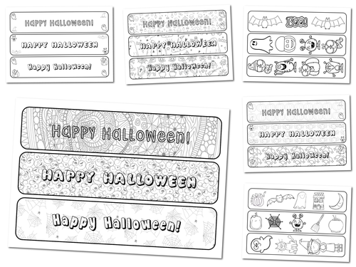 18 Halloween Colour-in Bookmarks for reading, libraries and classroom ...