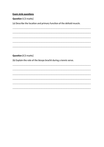 The Skeletal and Muscular system IGCSE PE CIE | Teaching Resources